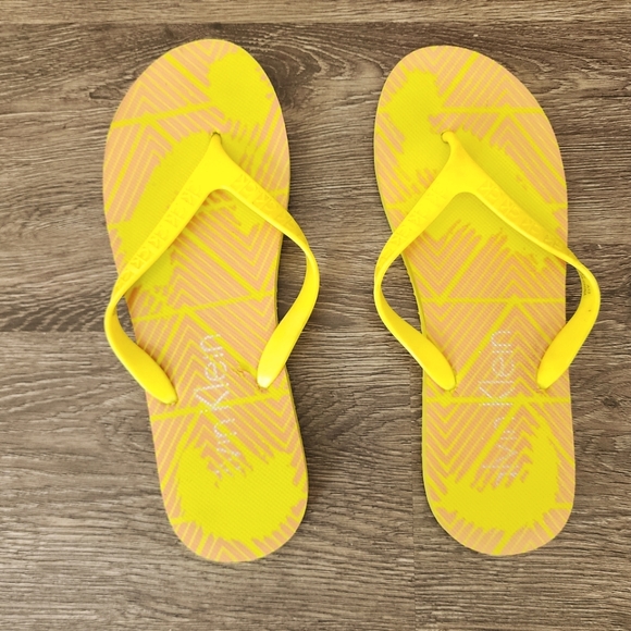 Calvin Klein | Shoes | Calvin Klein Flip Flops Yellow | Poshmark